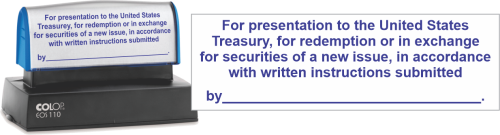 Pre-Inked Restrictive Endorsement Stamp - Blue Ink | CalStamp